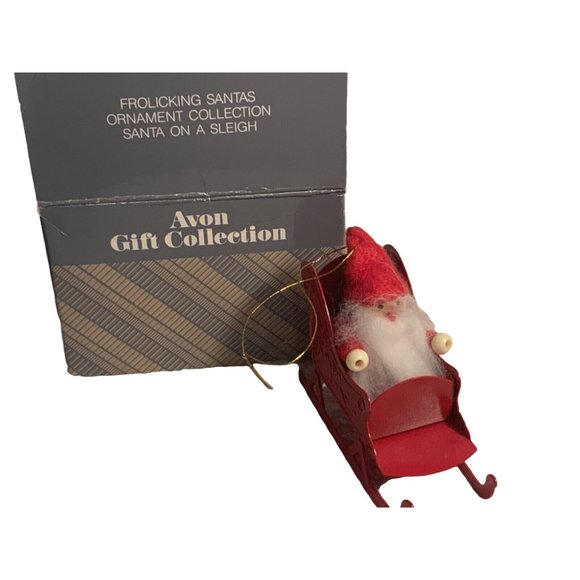 Avon | Holiday | Avon Frolicking Santas Ornament Collection Santa On A ...